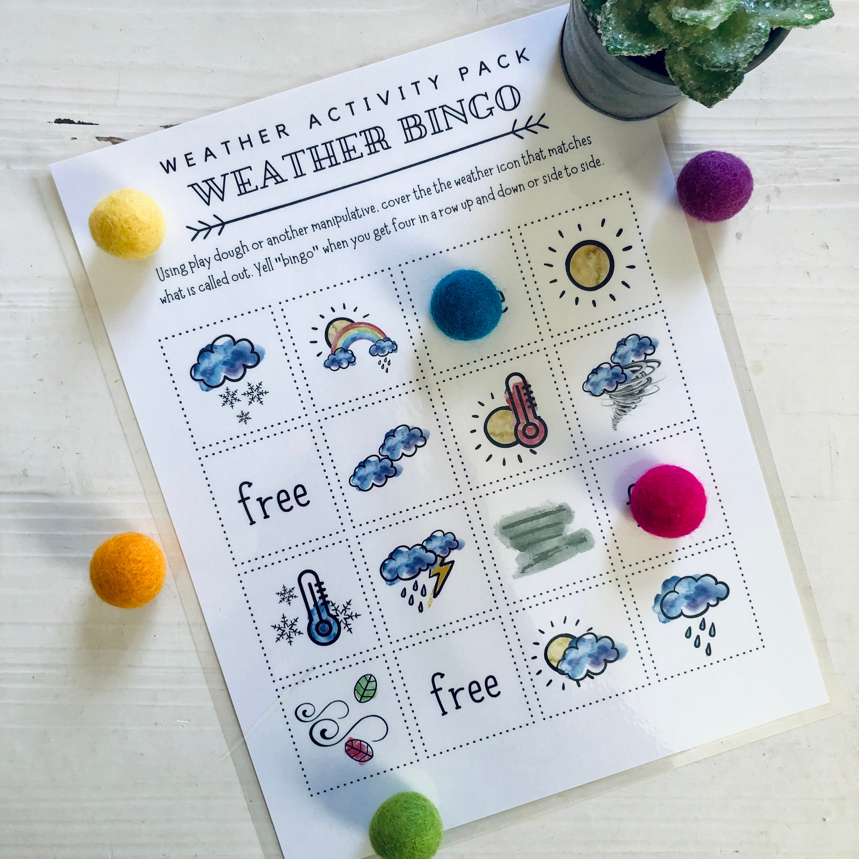 Weather Activity Pack, Weather Flash Cards, Play Dough Mat, Weather ...