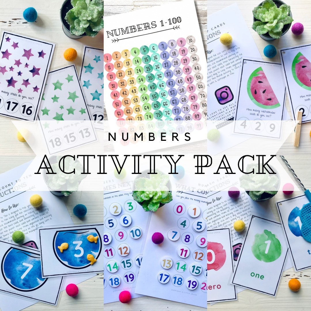Numbers Activity Pack, Number Poster, Numbers 0-20 Flashcards, Counting ...