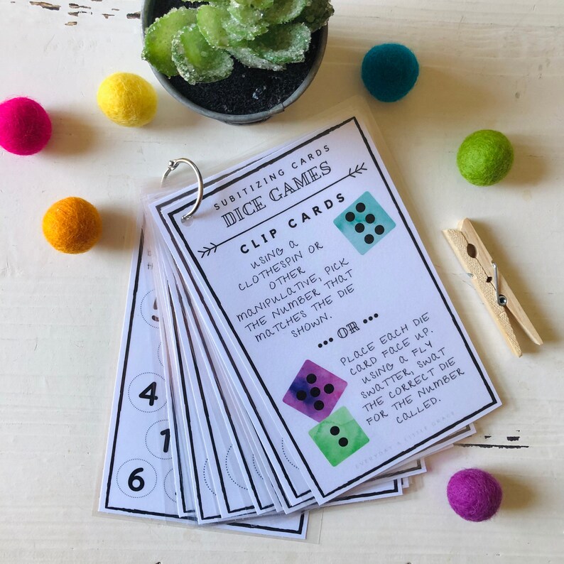 Dice Games for Kids, Subitizing, Preschool Early Learning Activities ...