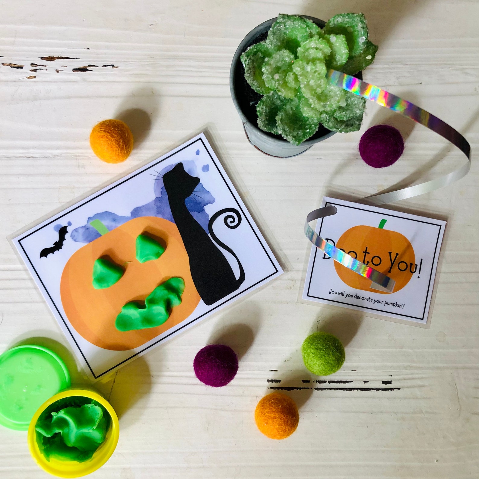 MINI Halloween Play Dough Mats, Halloween Treat Bag, Preschool ...