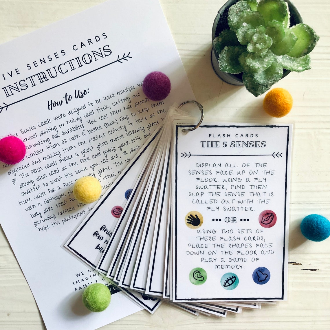 Five Senses Flash Cards, Preschool Printable, Early Learning, Learning ...