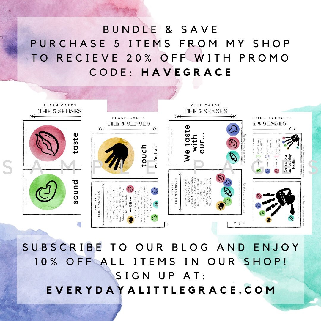 Five Senses Flash Cards, Preschool Printable, Early Learning, Learning ...