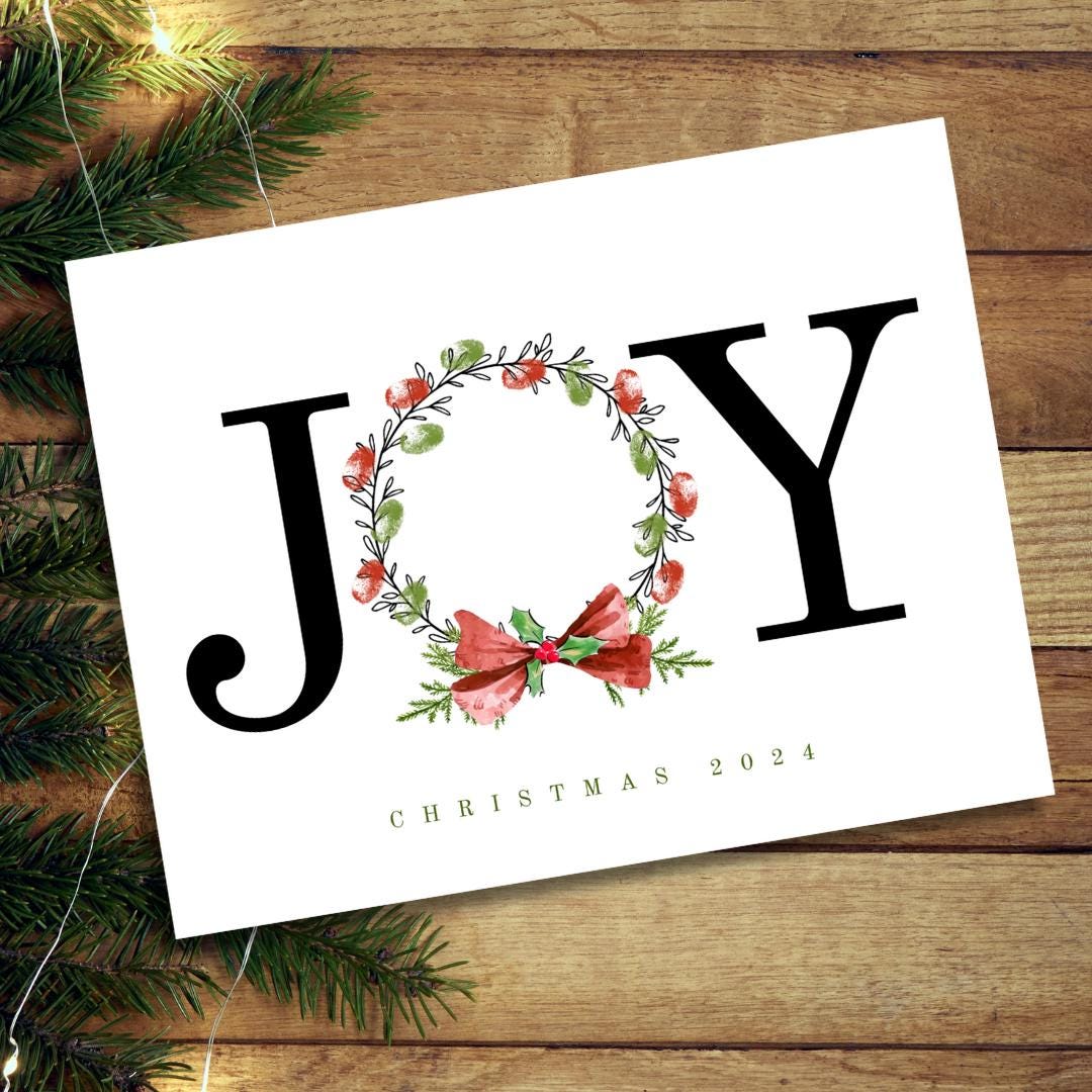 DIY Christmas Wreath Fingerprint Art: Keepsake Gift (digital Download ...