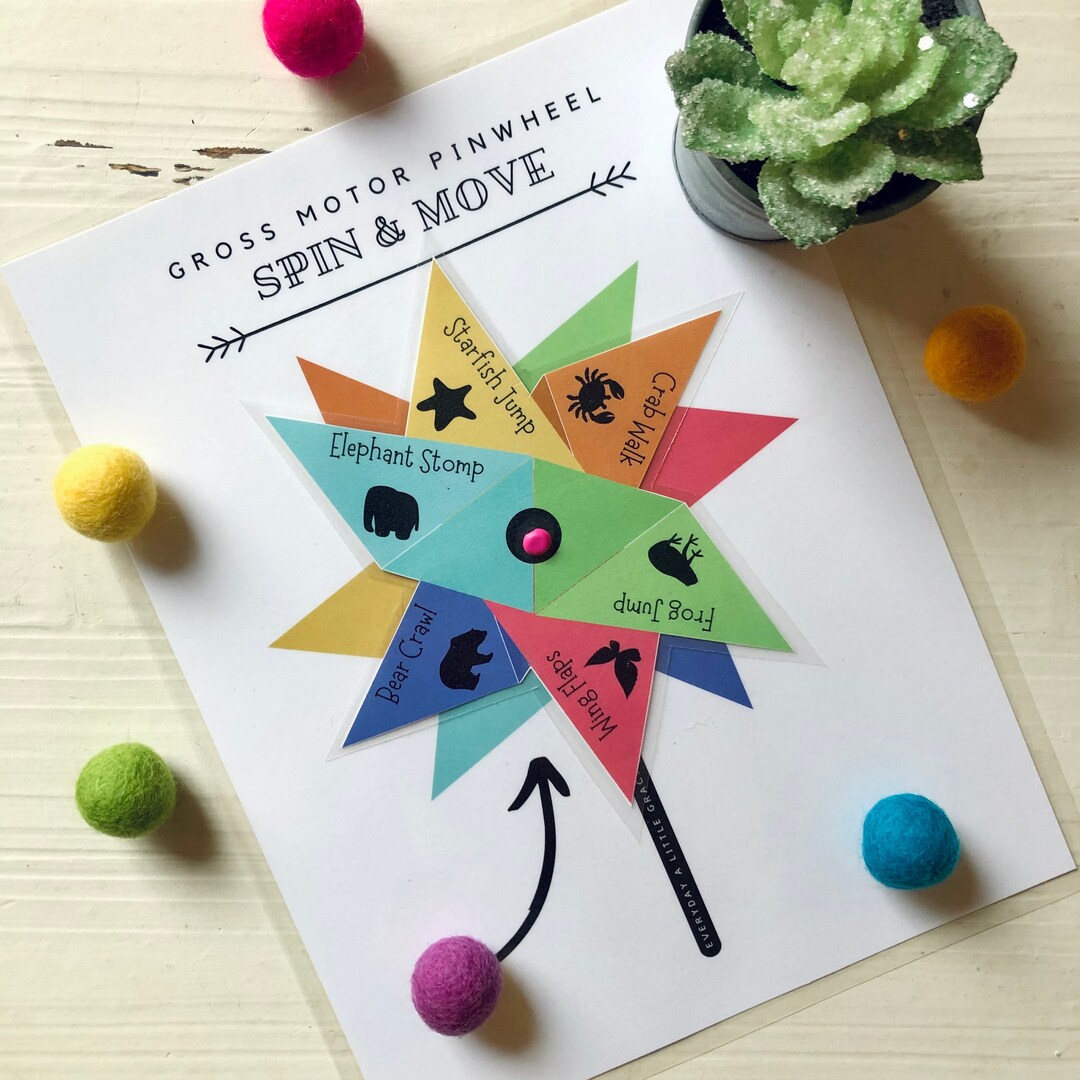 Gross Motor Pinwheel, Brain Break, Activity Wheel, Movement Wheel ...