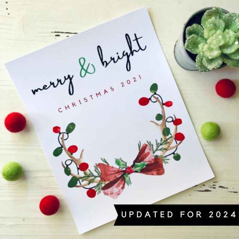 DIY Christmas Keepsake, Fingerprint Art, Fingerprint Christmas Craft ...