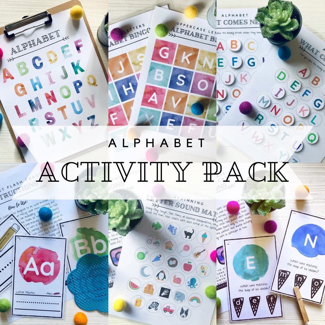 Alphabet Activity Pack, Alphabet Bingo, Alphabet Flash Cards, Beginning ...