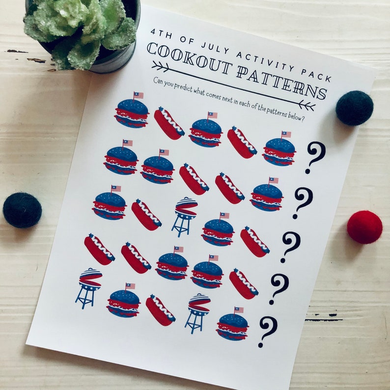 4th of July Activity Pack: Preschool Learning Bundle (digital Download ...