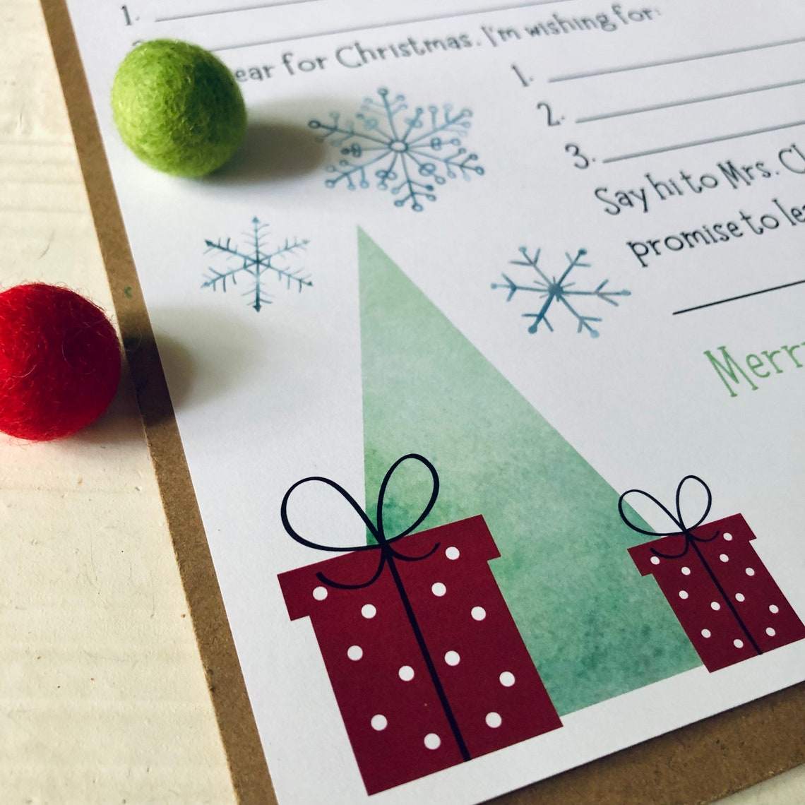 Letter to Santa Printable, Christmas Wish List, Letter to the North ...