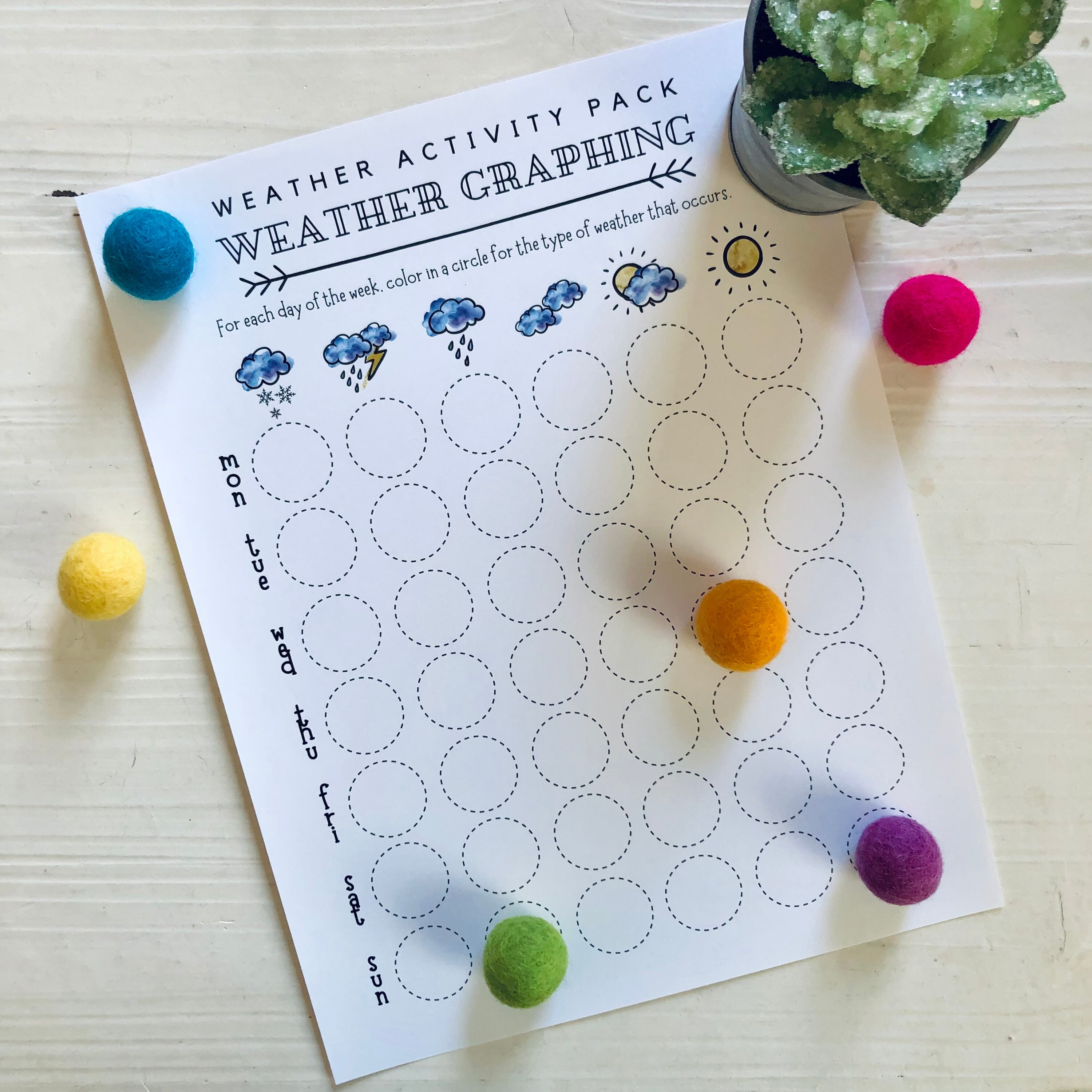 Weather Activity Pack, Weather Flash Cards, Play Dough Mat, Weather ...