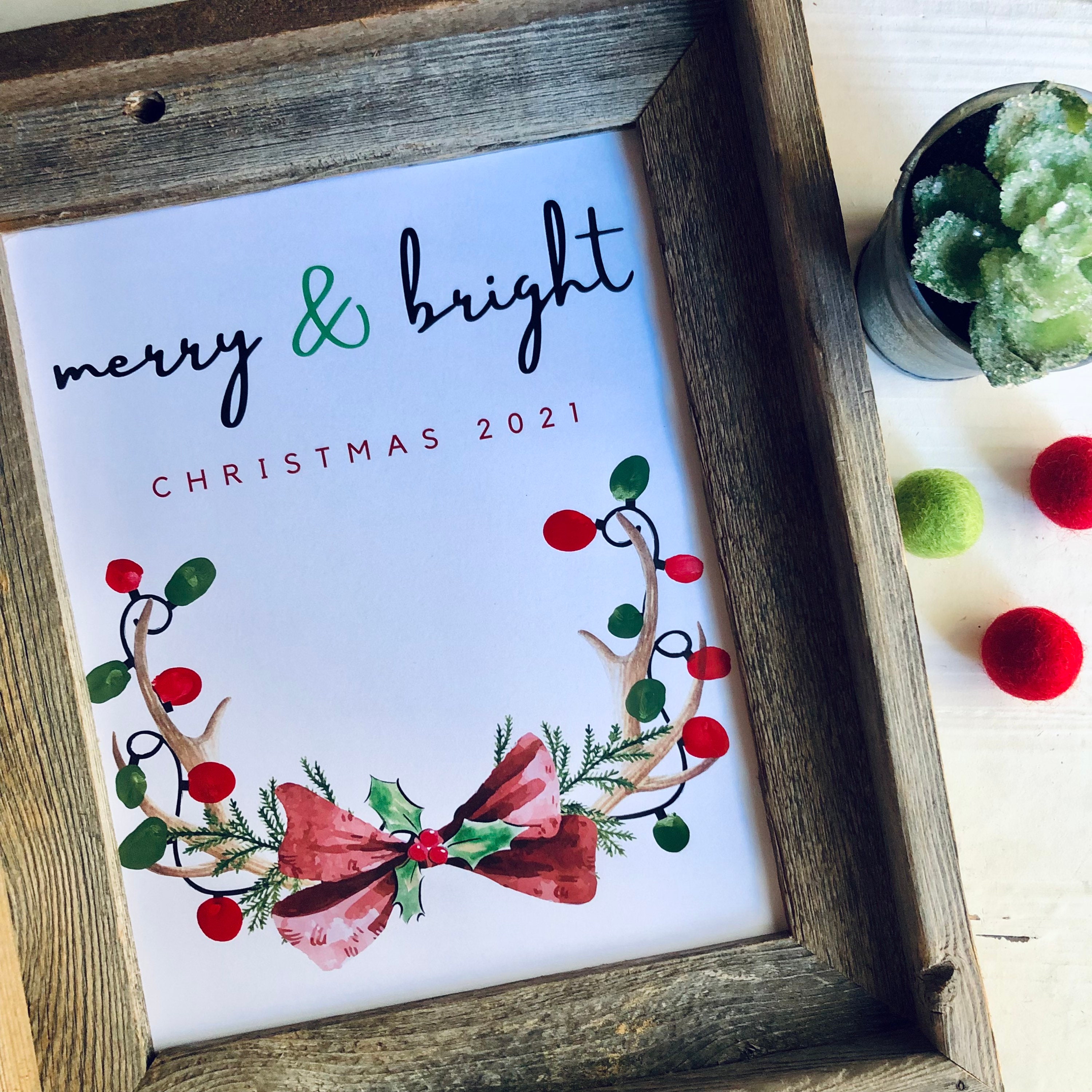 DIY Christmas Keepsake, Fingerprint Art, Fingerprint Christmas Craft ...