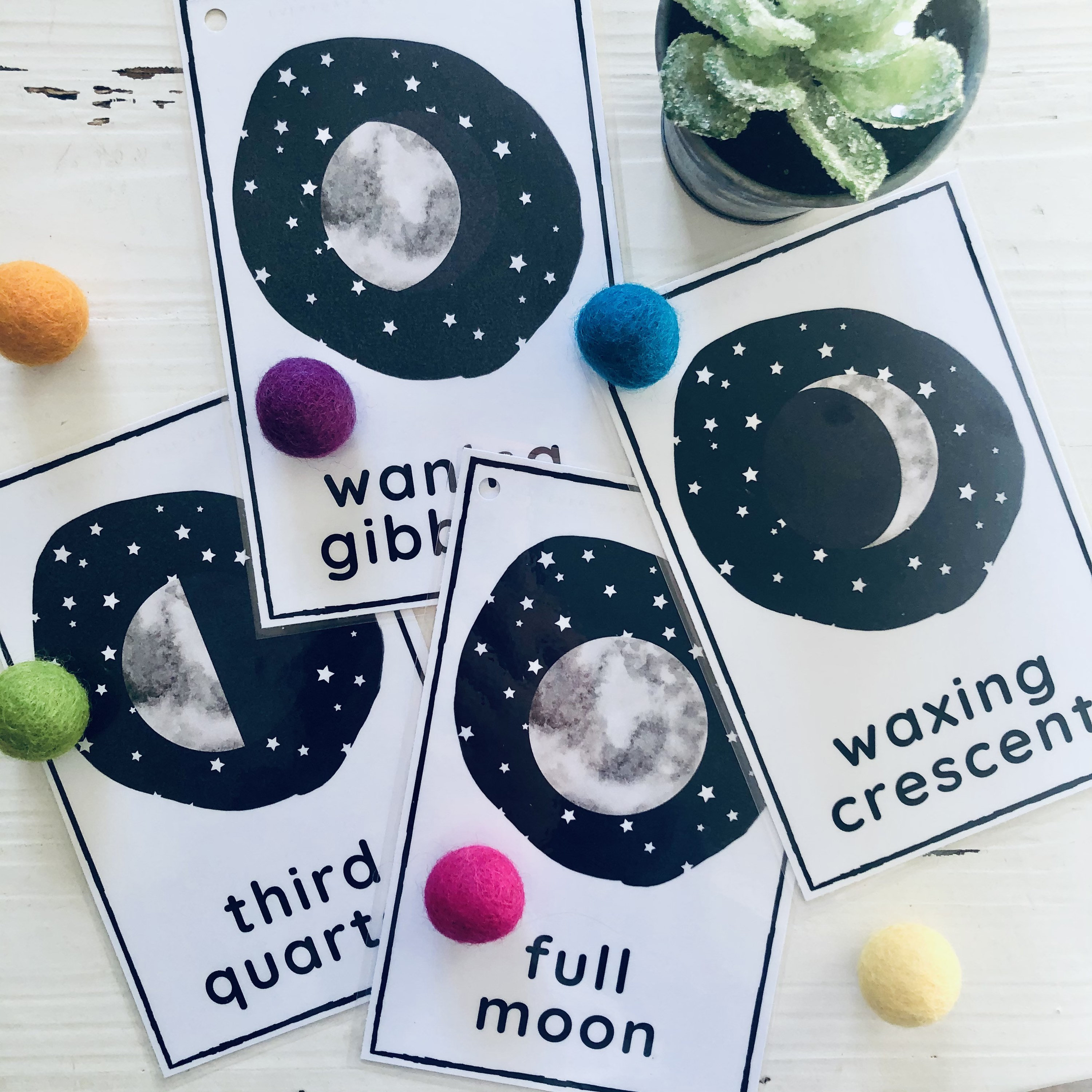 Space Activity Pack Space Flash Cards Phases of the Moon - Etsy