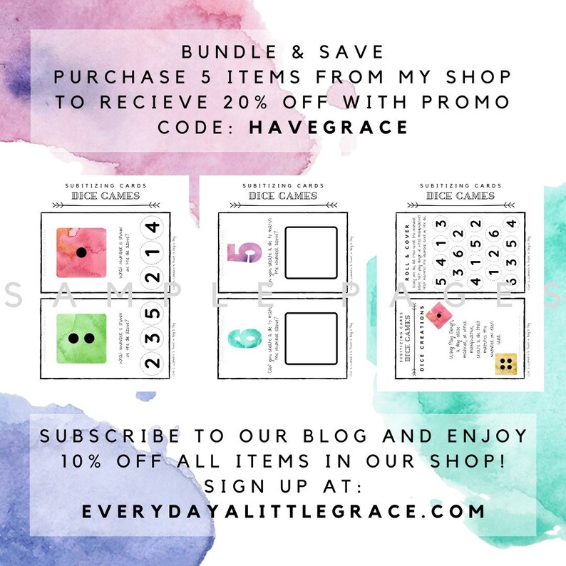 Dice Games for Kids, Subitizing, Preschool Early Learning Activities ...