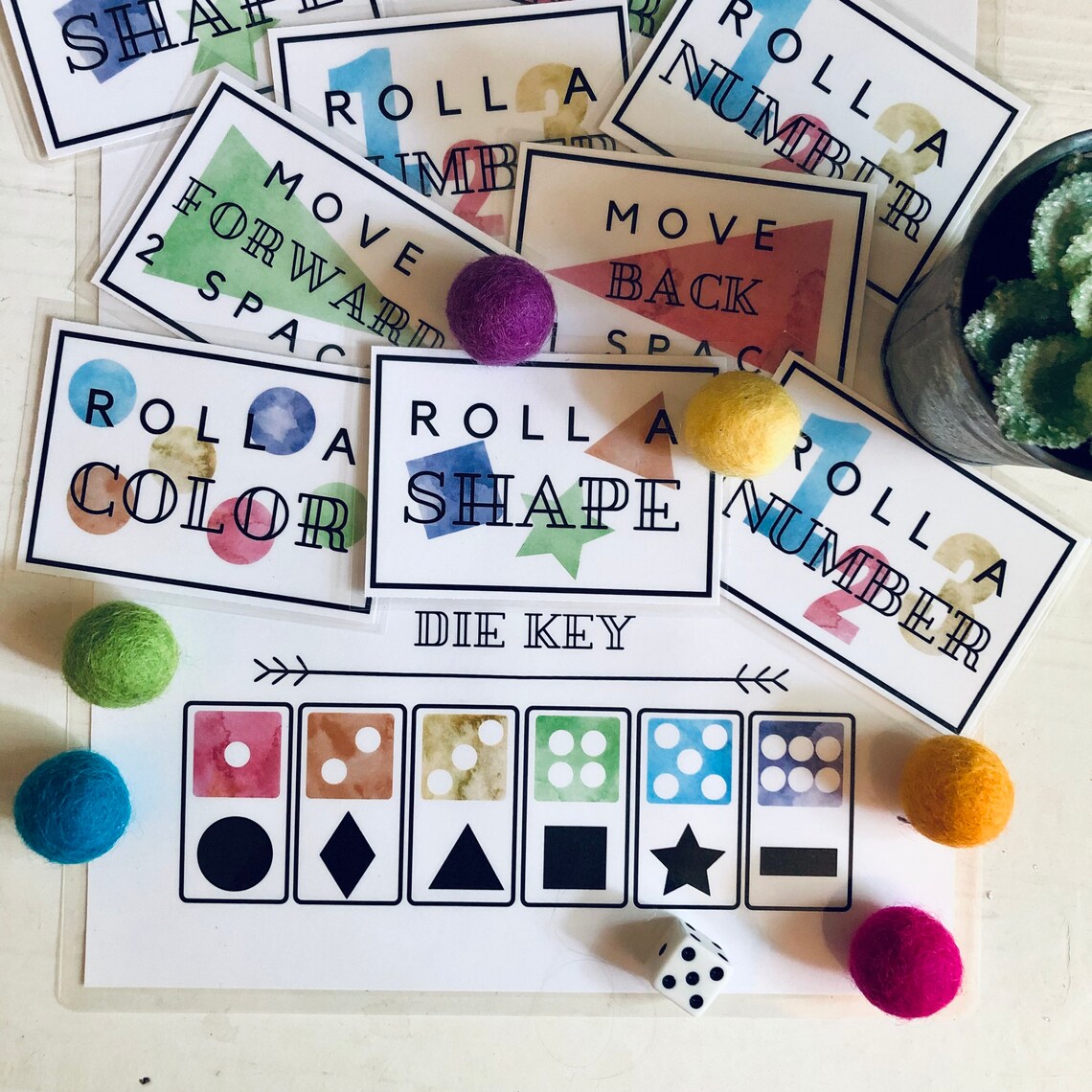 Preschool Board Game, Learning Colors, Learning Shapes, Dice Games ...