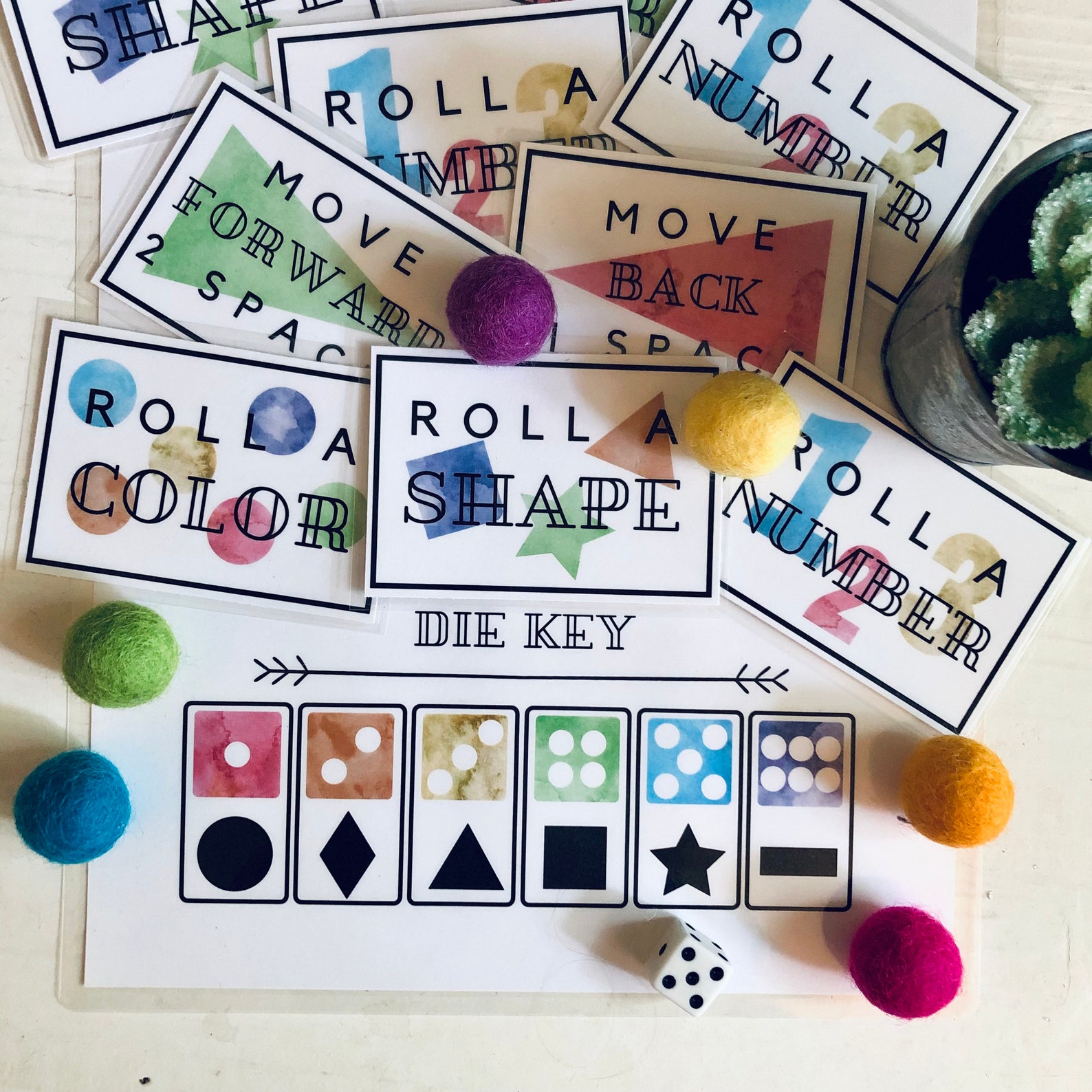 Preschool Board Game, Learning Colors, Learning Shapes, Dice Games ...