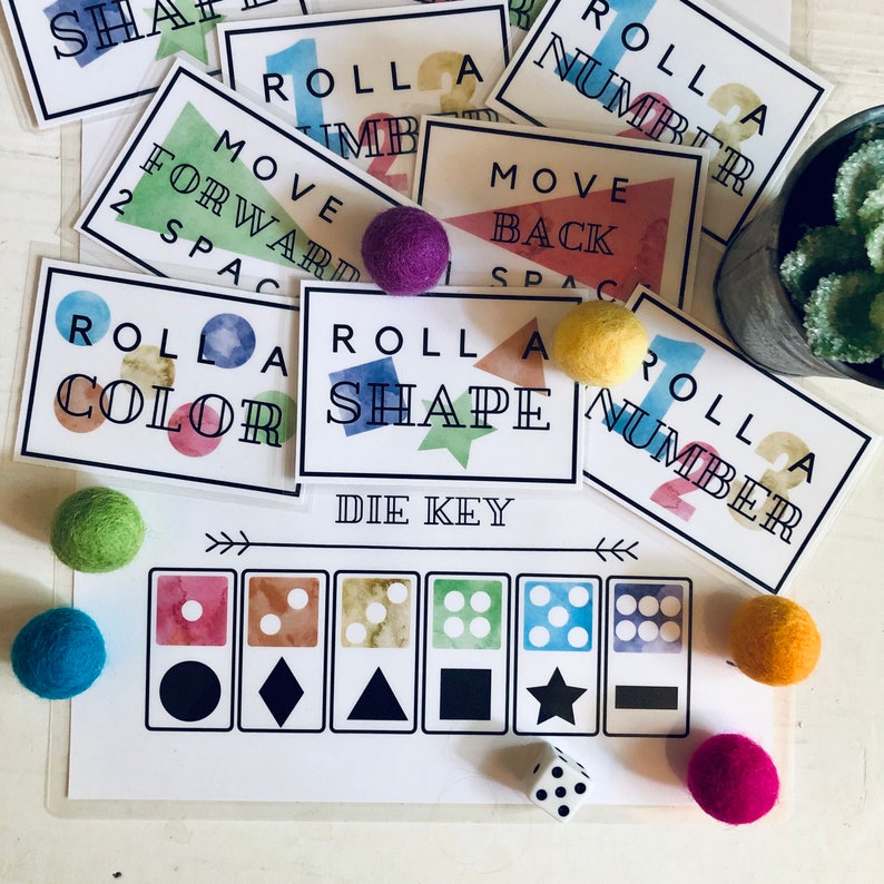 Preschool Board Game, Learning Colors, Learning Shapes, Dice Games ...