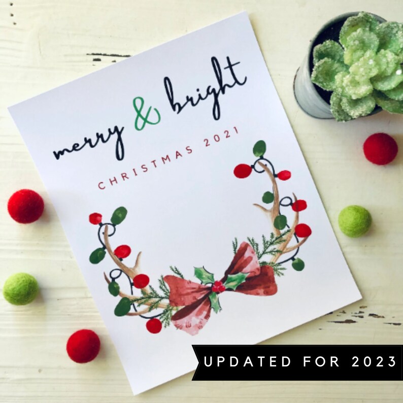 DIY Christmas Keepsake, Fingerprint Art, Fingerprint Christmas Craft ...