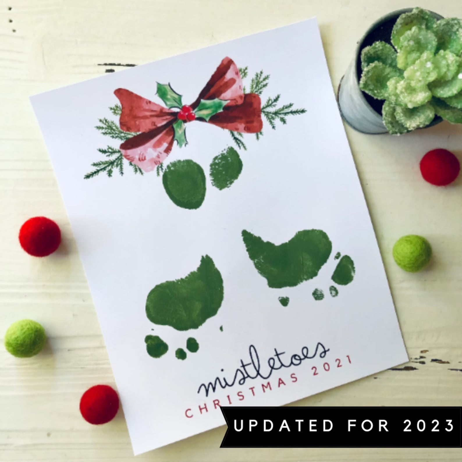 DIY Christmas Keepsake, Footprint Christmas Craft, Footprint Art, Baby ...