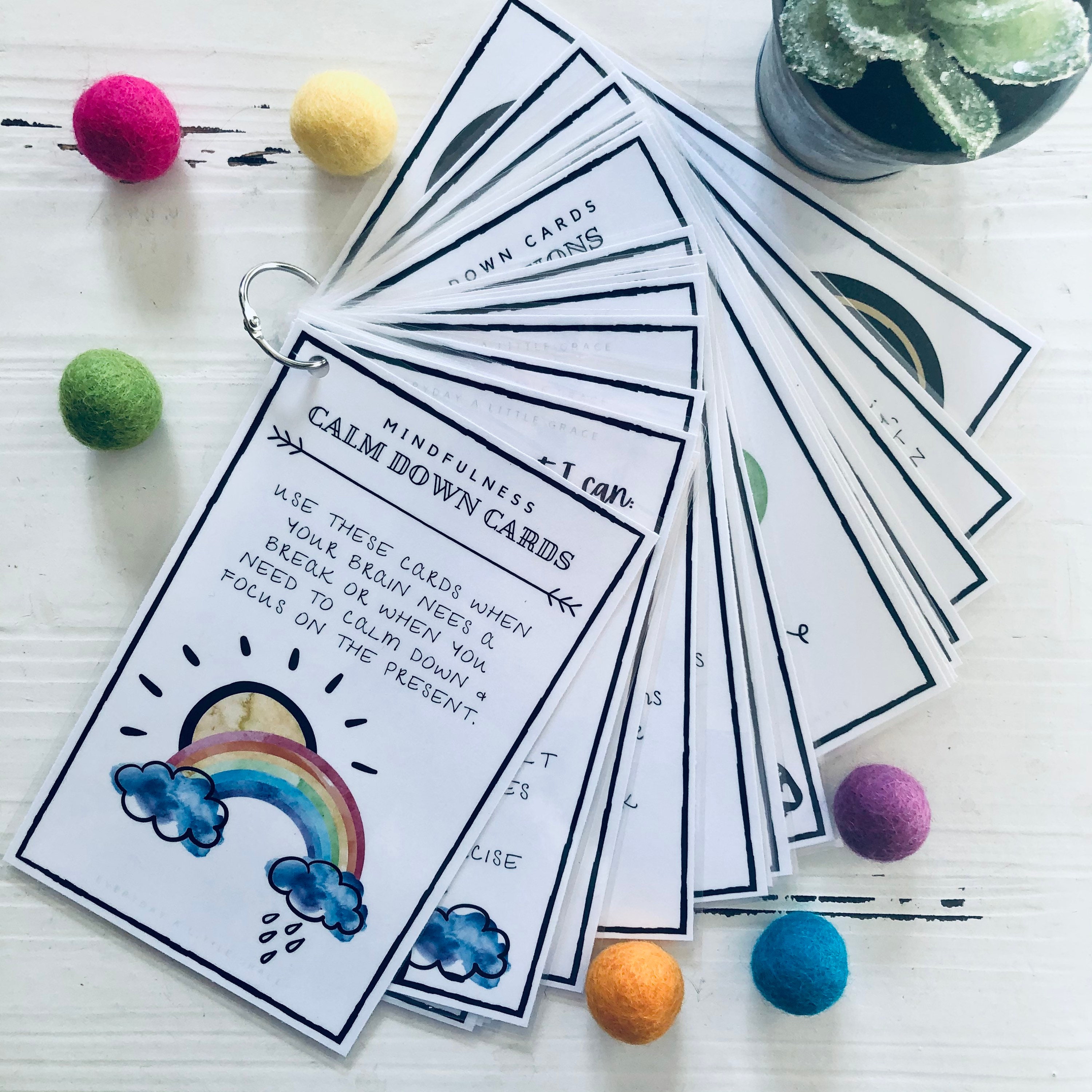 Calm Down Cards Mindfulness for Kids Calm Down Kit - Etsy