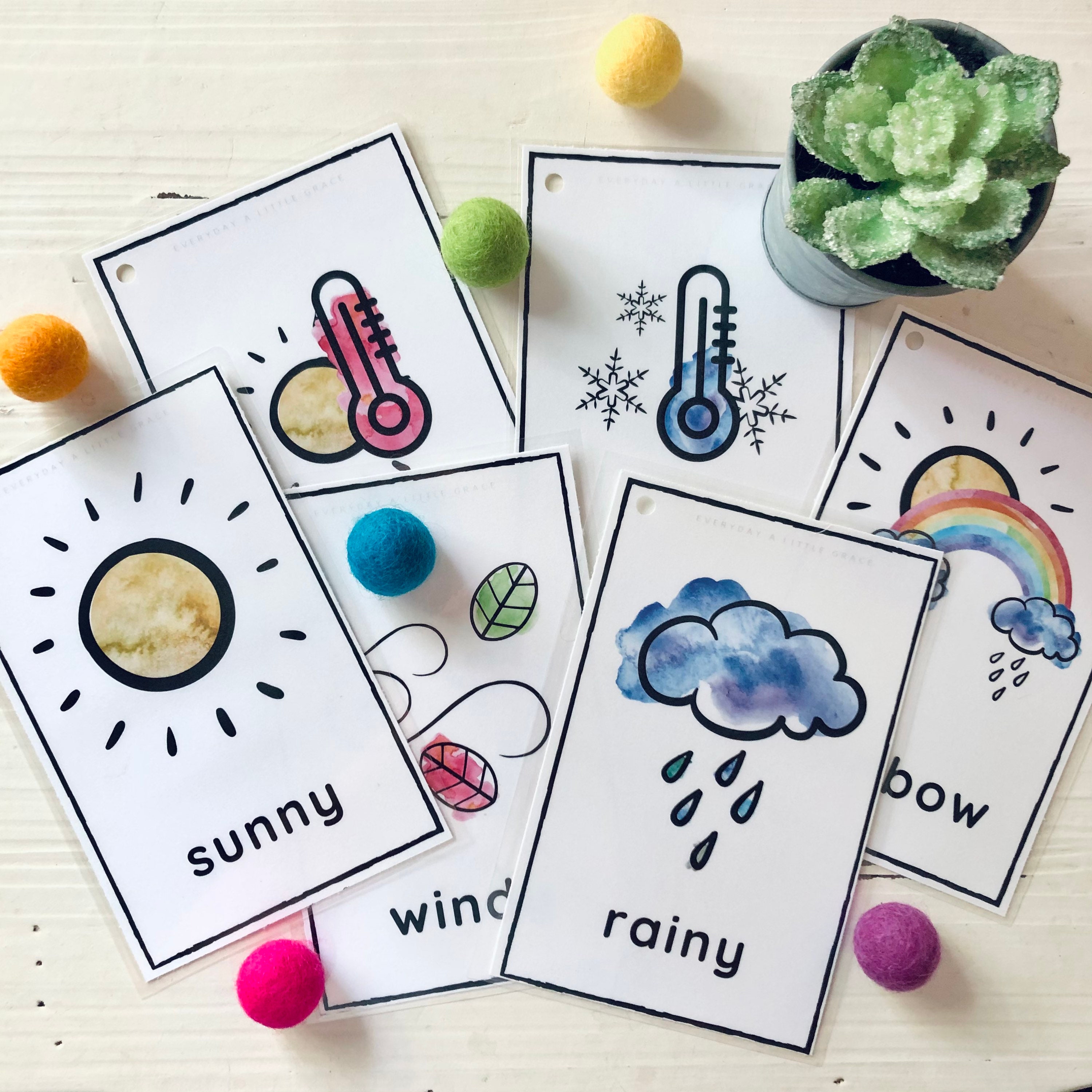 Weather Activity Pack, Weather Flash Cards, Play Dough Mat, Weather ...