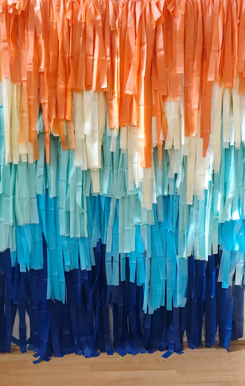 5 strand plastic fringe backdrop plastic streamers party | Etsy