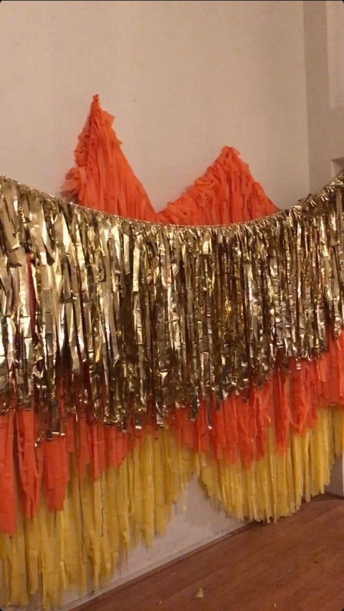 All Mylar Gold and Silver Mylar Fringe Backdrop Party | Etsy