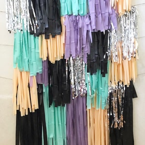 4 Piece Tablecloth Fringe Backdrop Colorblock - Etsy