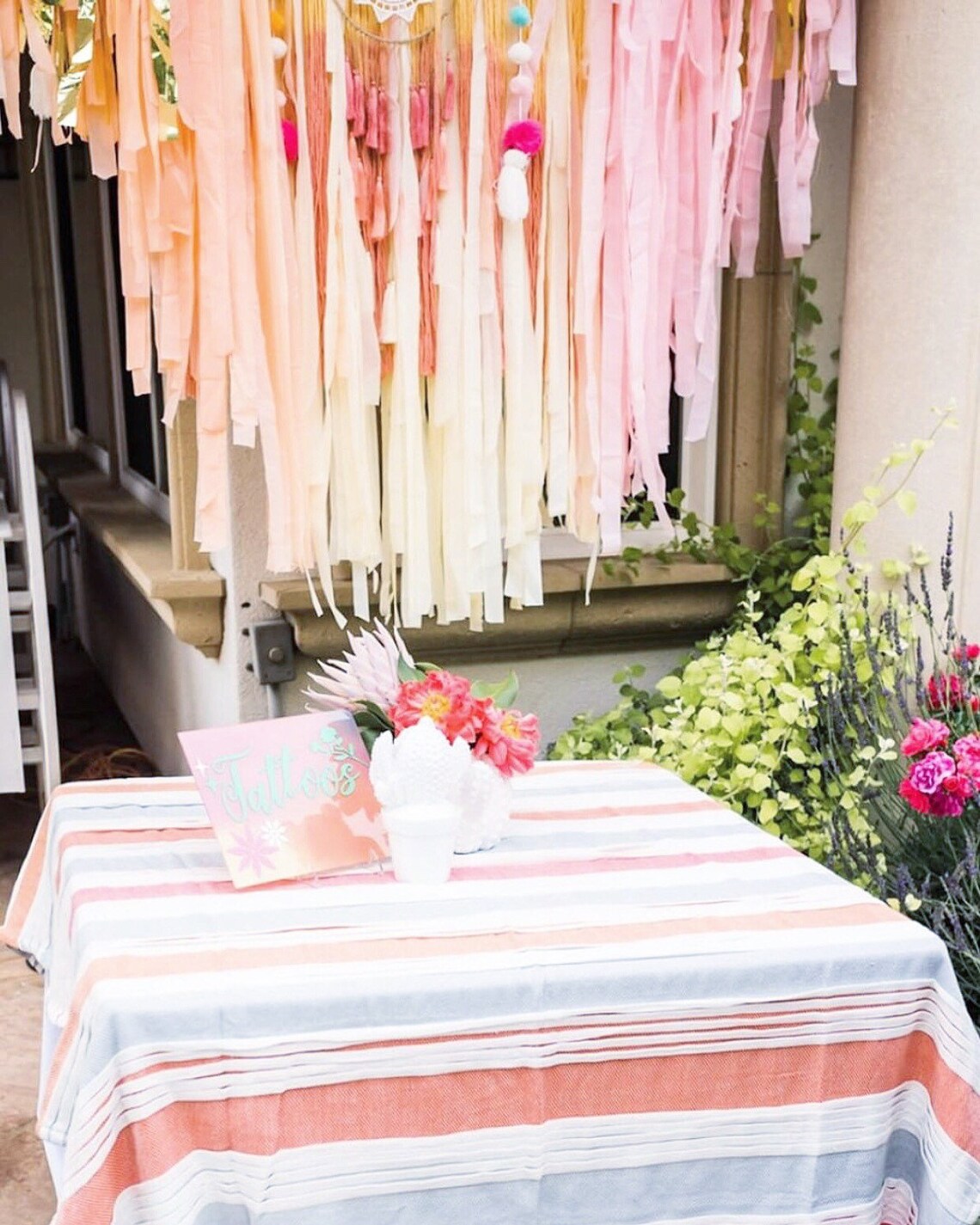 Tablecloth Fringe Backdrop Flagtape Backdrop Fringe | Etsy