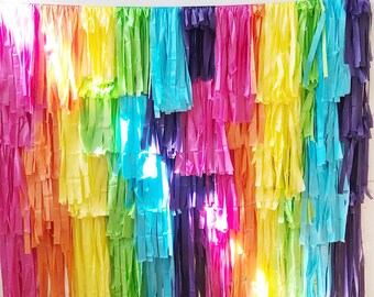 4 Piece 8 Ft Wide Tablecloth Fringe Backdrop Colorblock | Etsy