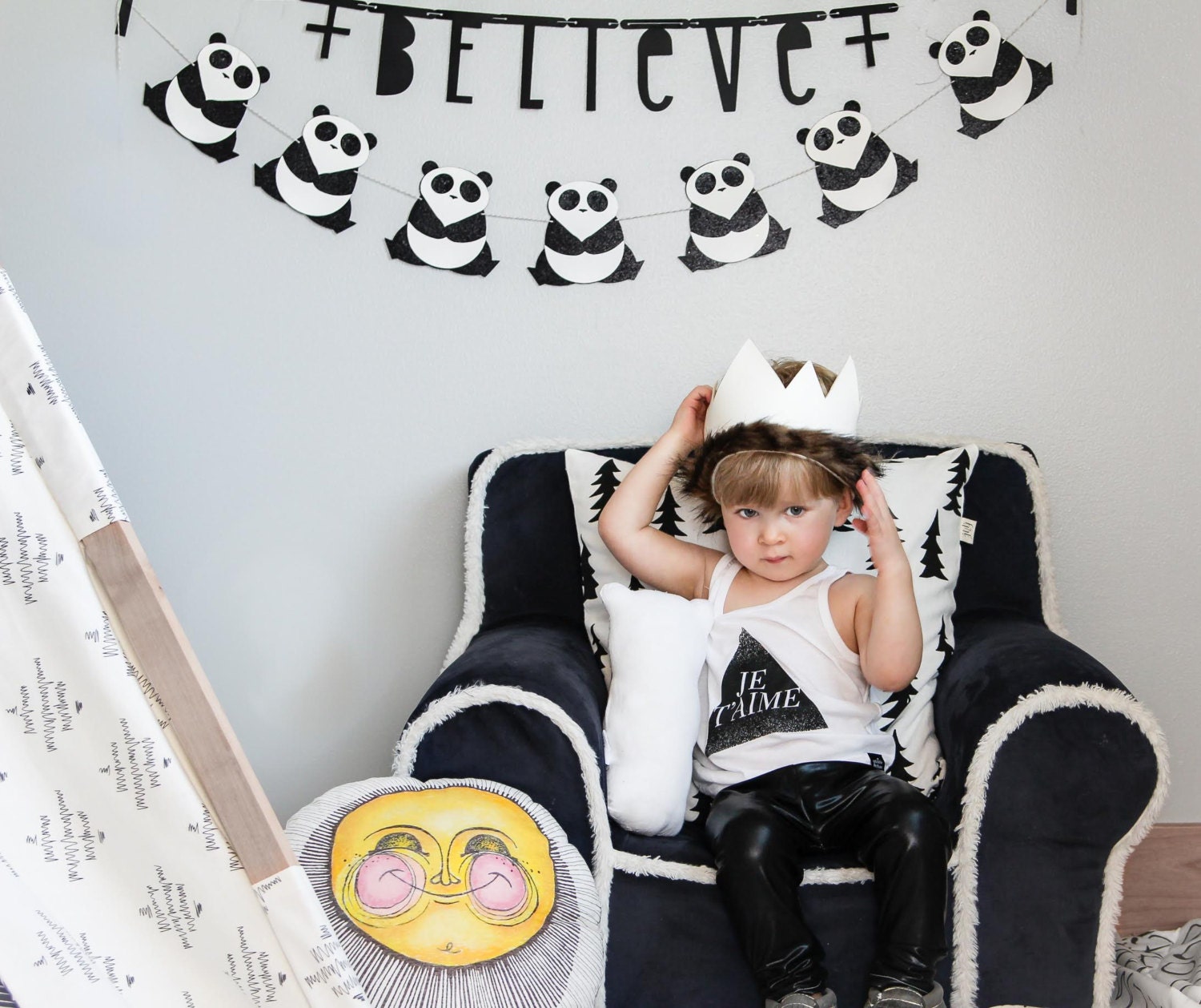 Panda Bear Banner Homeschool Panda garland Panda | Etsy