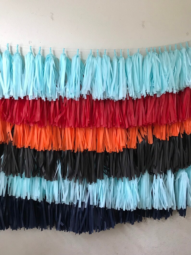 6 Piece Tissue Paper Tassel Fringe Backdrop wall - Etsy