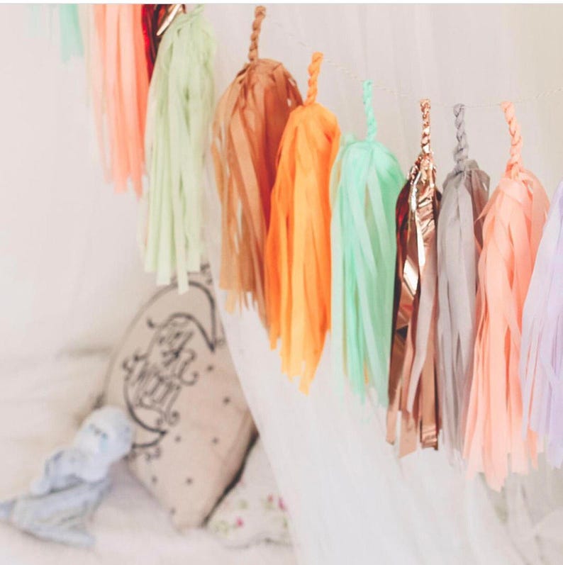 Tassle Banner Birthday Banner Rose Gold Kraft - Etsy