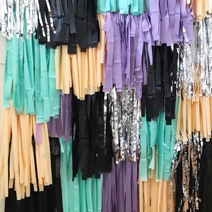 4 Piece Tablecloth Fringe Backdrop Colorblock - Etsy