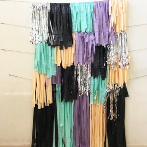 4 Piece Tablecloth Fringe Backdrop Colorblock - Etsy