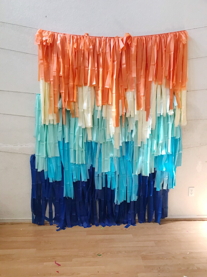 5 strand plastic fringe backdrop plastic streamers party | Etsy