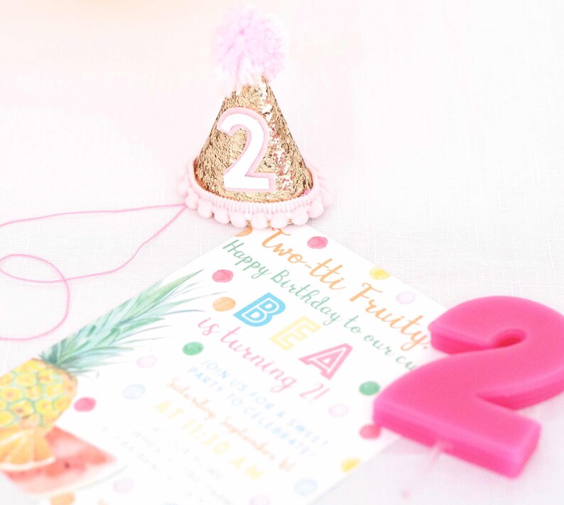 Number 2 Birthday Hat 2nd Birthday Gold Hat Party Hat - Etsy