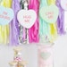Valentines Day Tissue Banner , Birthday Banner, Birthday Party, Unicorn ...