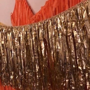 All Mylar Gold and Silver Mylar Fringe Backdrop, Party Backdrop ...