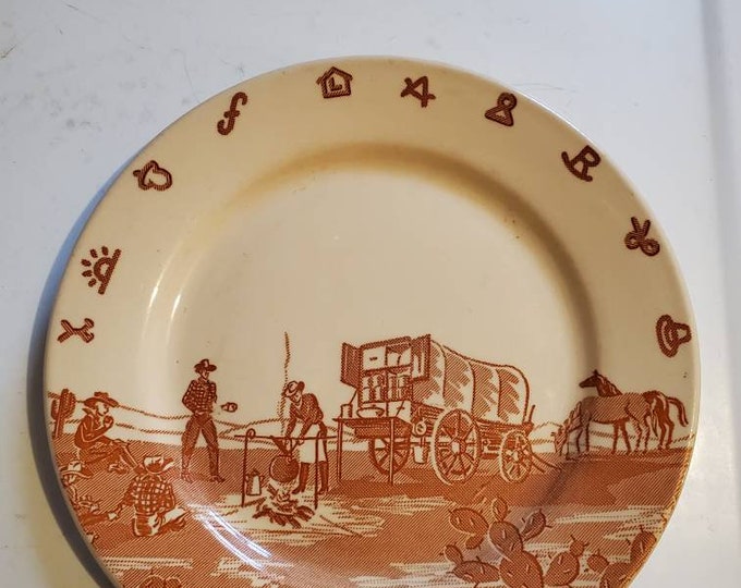 Vintage 1950s Wallace Cowboy Chuckwagon Western Plate - Etsy