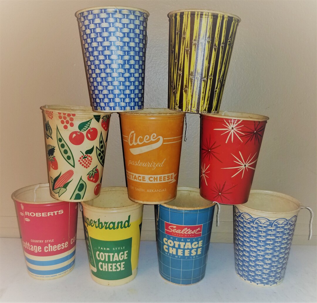 Vintage 1960's Cottage Cheese Advertising Cartons Kitchen Decor - Etsy