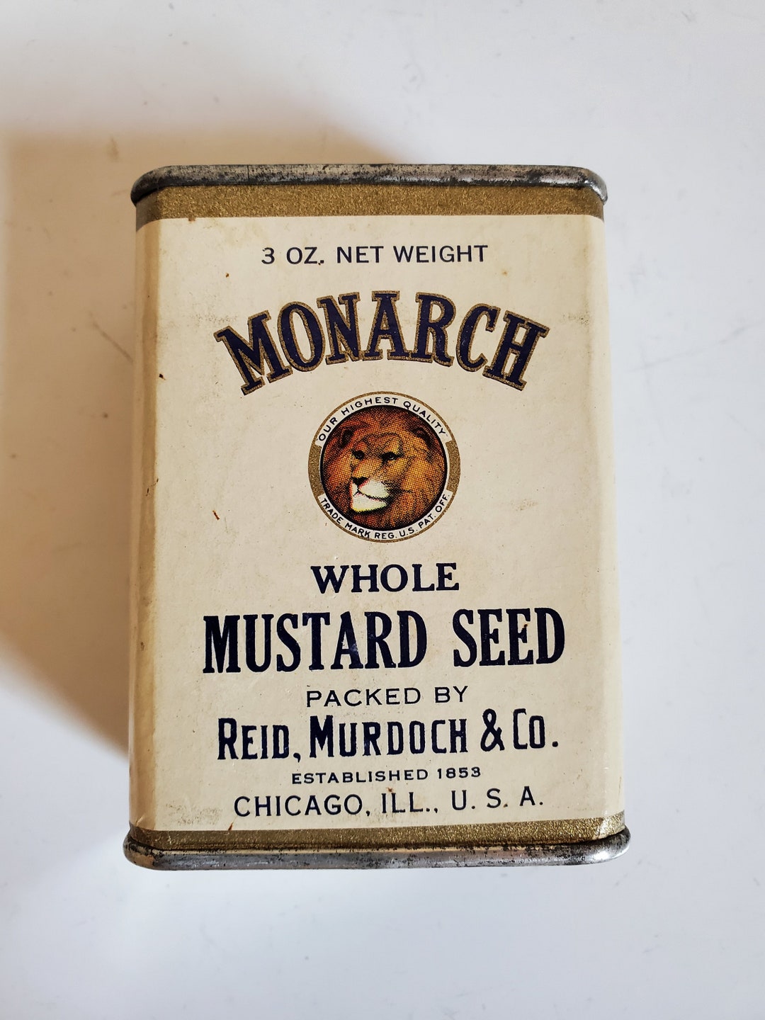 Vintage Monarch Mustard Seed Spice Advertising Tin - Etsy