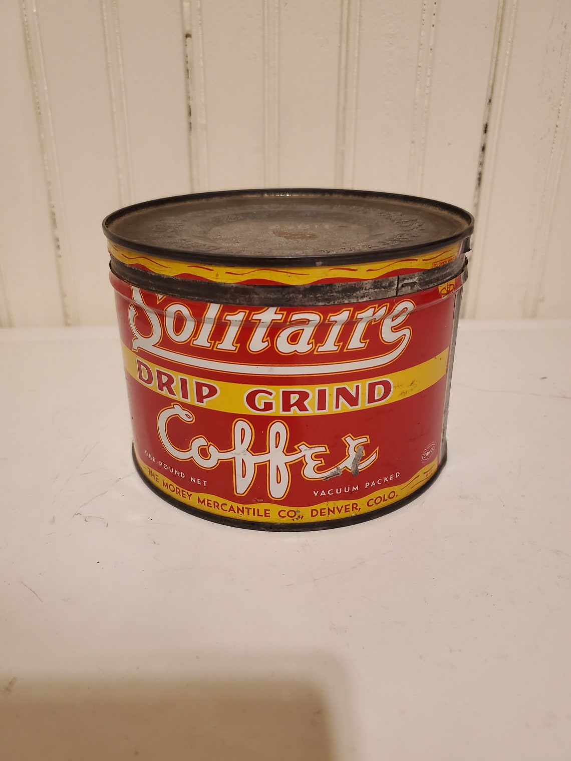 Vintage 1950s Solitaire Coffee Advertising Tin Cowboy | Etsy