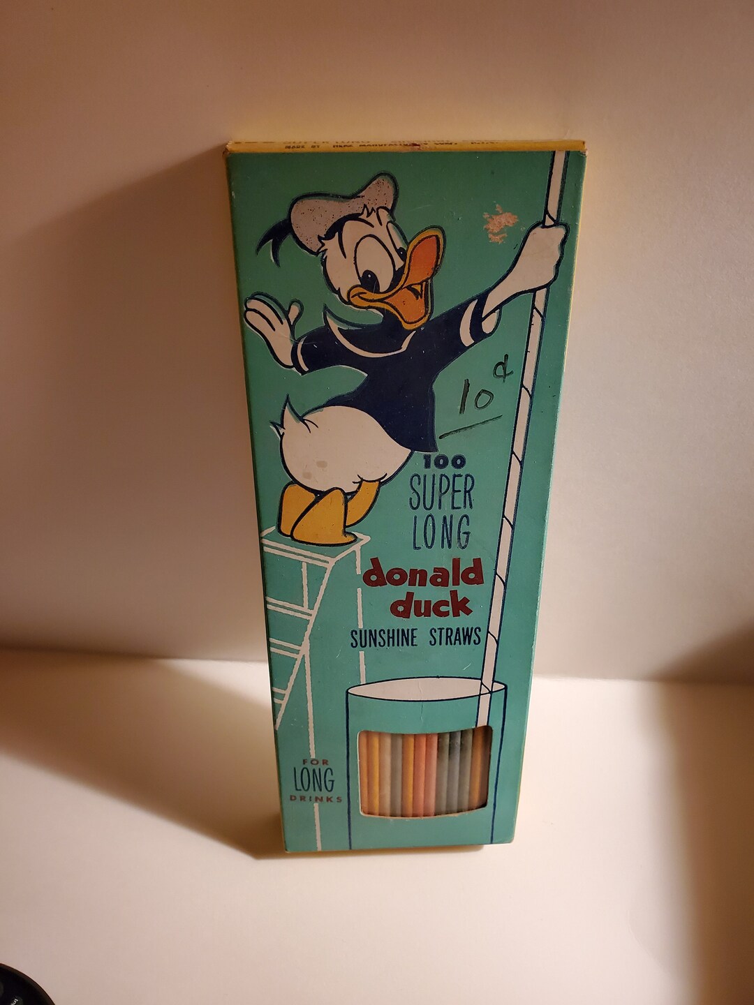 Vintage 1950's Donald Duck Disney Paper Straw Box Full - Etsy.de