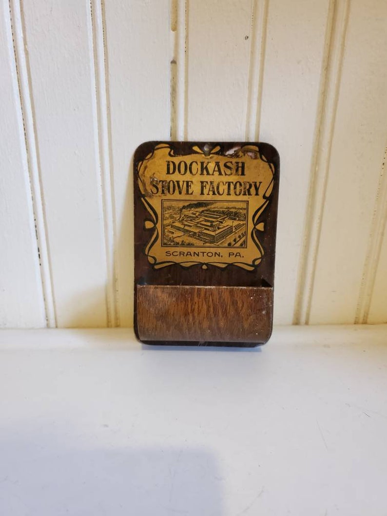 Vintage Dockash Stove Advertising Match Holder Tin Litho - Etsy