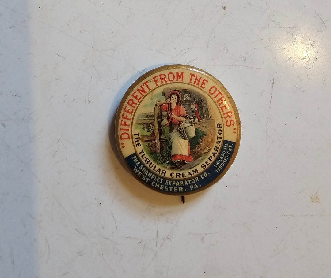 Antique 1910s Celluloid Sharples Tubular Cream Separator Pinback Button ...