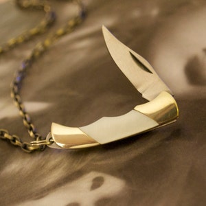 Mini Pocket Knife Necklace Pendant » Miniature Pocket Knife » White ...
