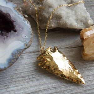 Gold Arrowhead Necklace Arrowhead Jewelry Arrowhead - Etsy