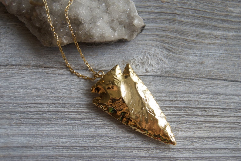 Gold Arrowhead Necklace Arrowhead Jewelry Arrowhead - Etsy