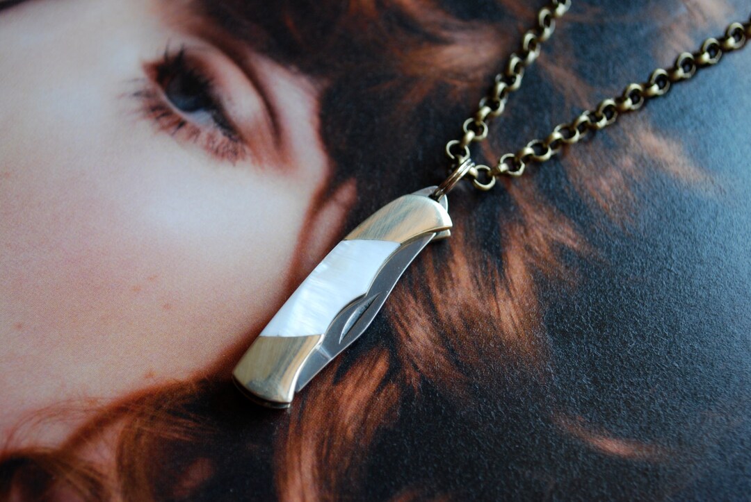 Miniature Pocket Knife Necklace Mini Pocket Knife White - Etsy
