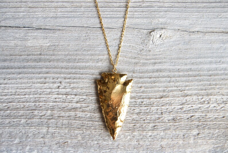 Gold Arrowhead Necklace Arrowhead Jewelry Arrowhead - Etsy