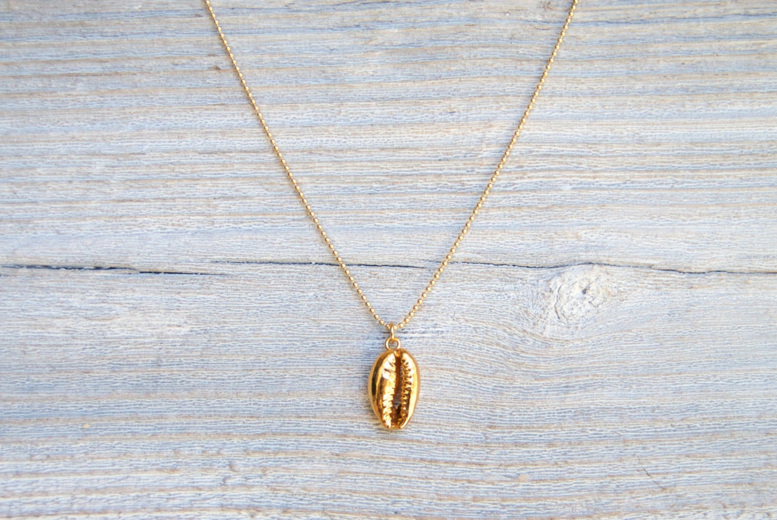 Gold Shell Necklace Real Seashell Necklace Cowrie Shell - Etsy